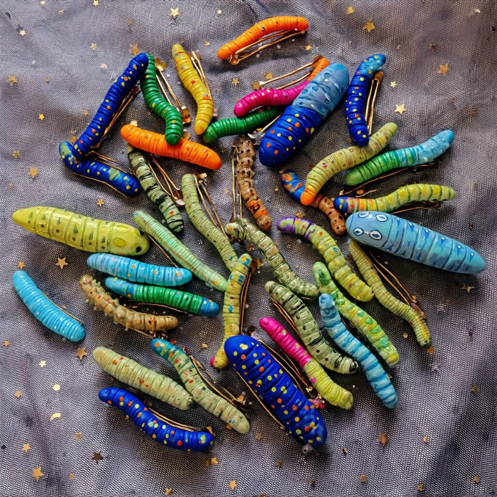 6 Pcs Realistic Caterpillar Hair Clips – Fake Bug Prank Accessories ...