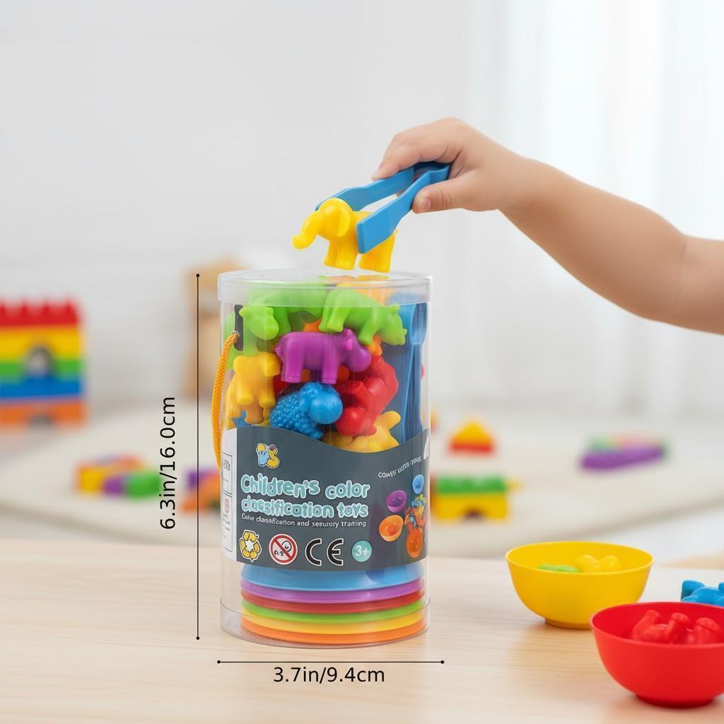 44 Pcs Counting Animals Toys – Matching Game With Sorting Bowls ...